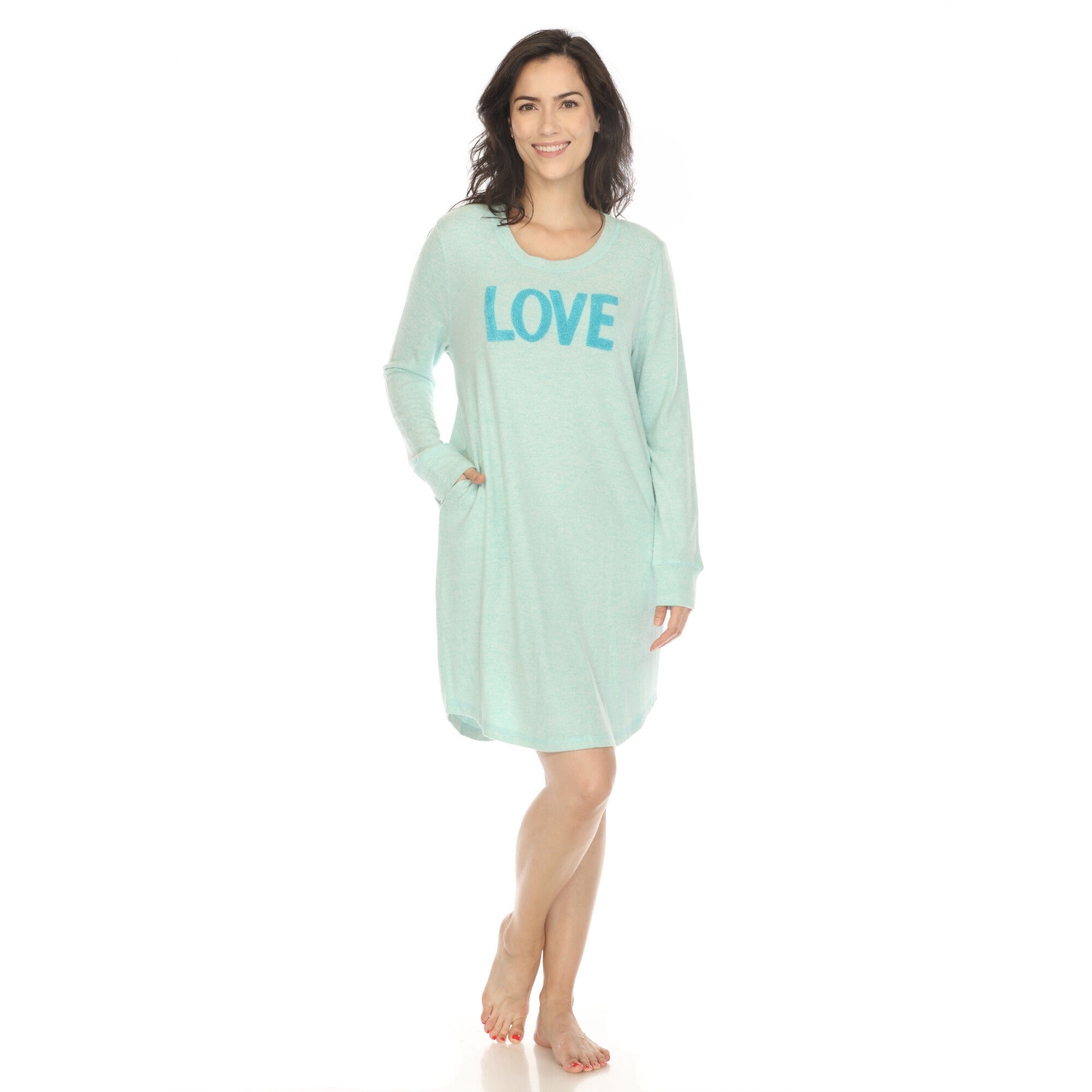 Women's Long Sleeve Sleep Shirt – White Mark