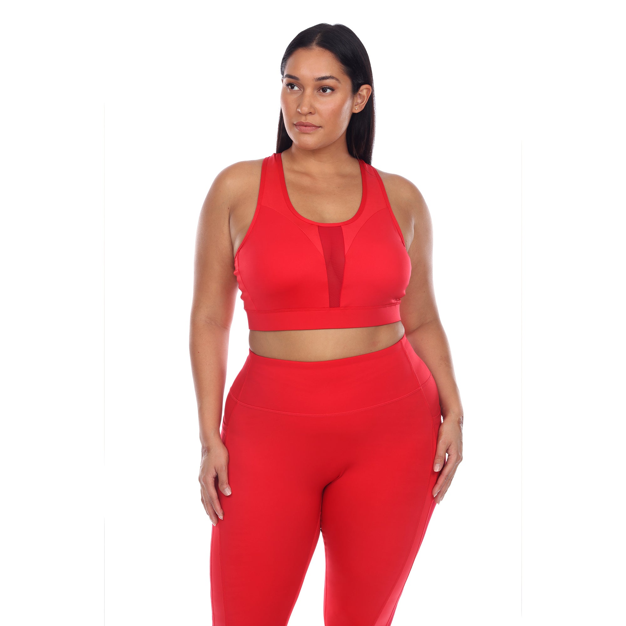 Plus Size Racer Back Sports Bra – White Mark